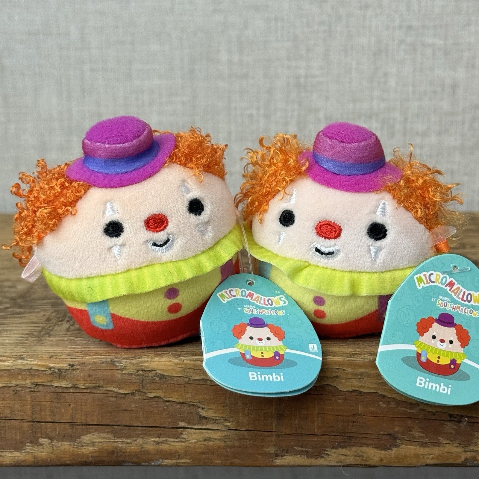 Squishmallow Micromallow With Tag - Bimbi Clown Mini Clown Squish Soft ...