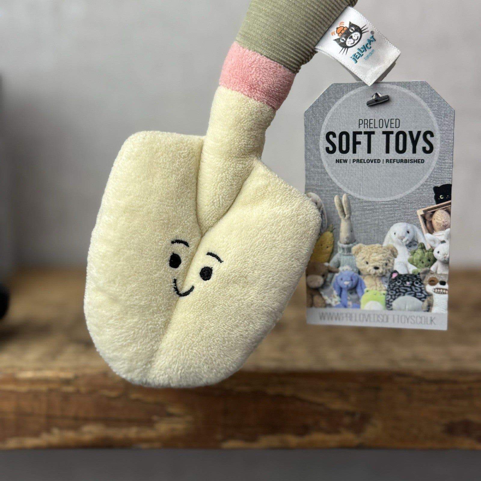 Jellycat Whimsy Garden Hand Trowel Soft Plush Rattle Collectible Toy R ...